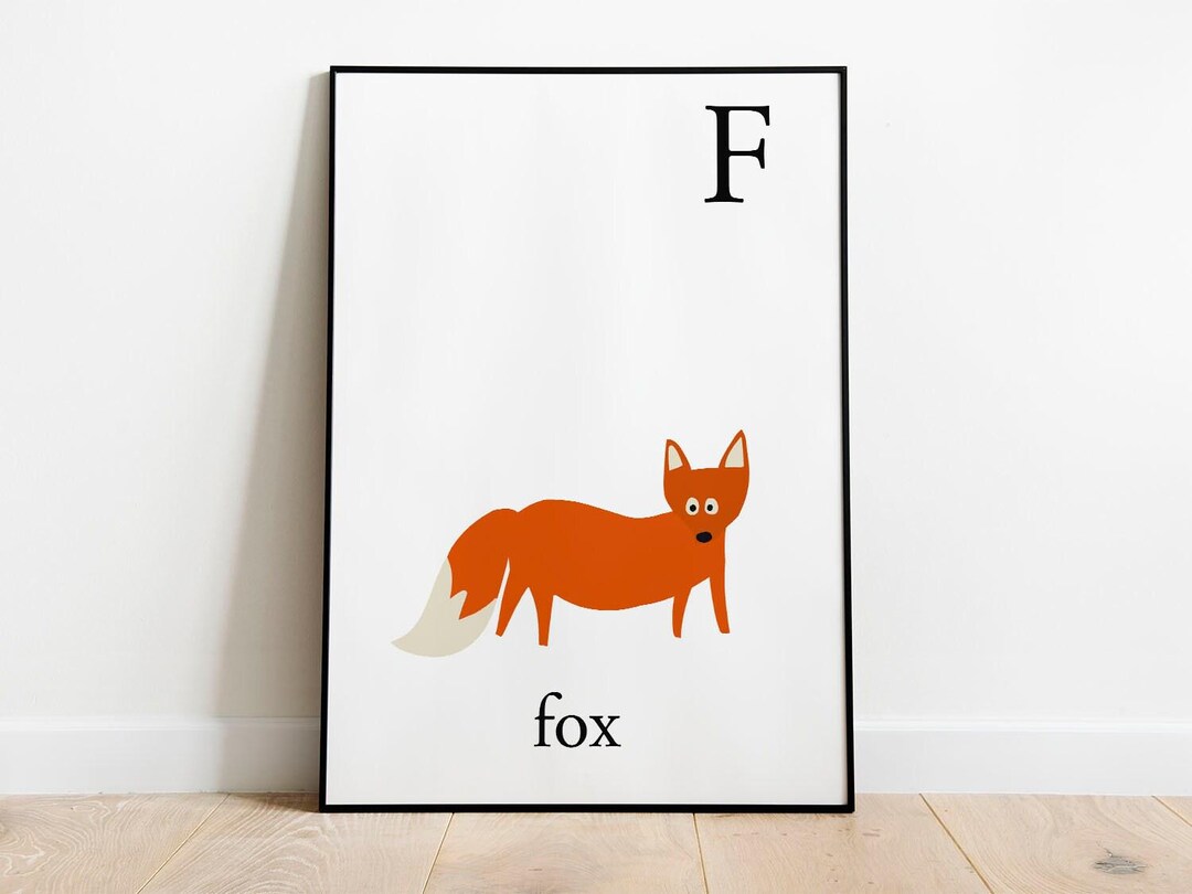 Red Fox Alphabet Print. Cute Animals Prints for Kids Room. Toddler Room ...
