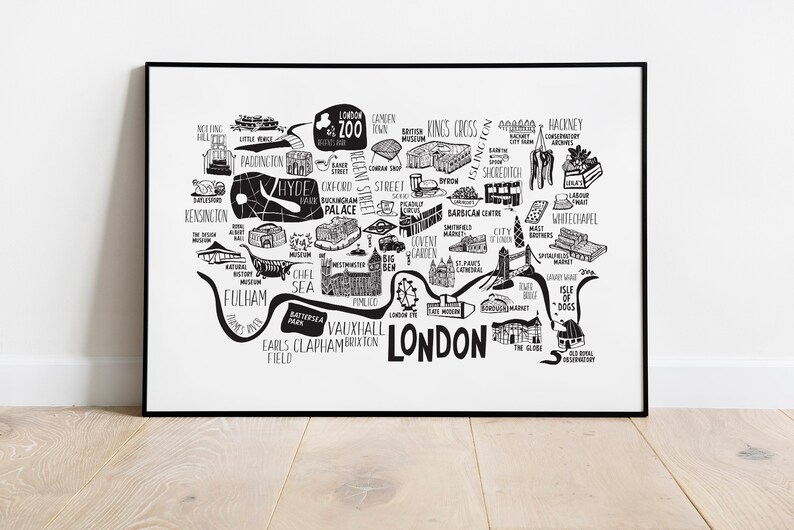 EDINBURGH Map Print. City Original Illustration. City Guide | Etsy