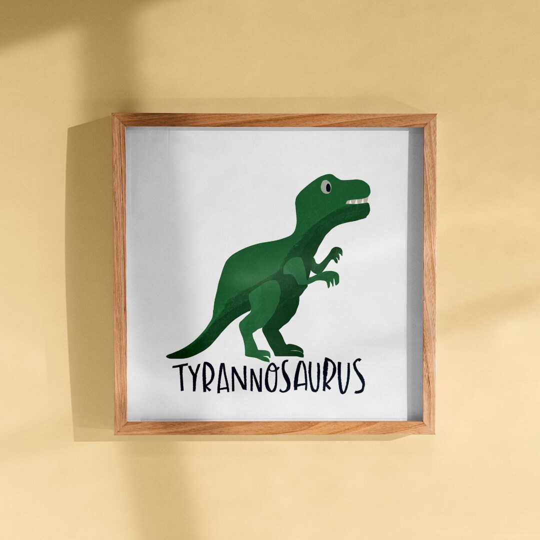 Tyrannosaurus Rex Dinosaur Print for Kids Room, Fun Dino Wall Art for ...