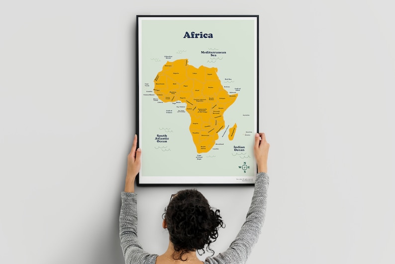 Africa Printable Map for Kids Home School. African Countries - Etsy