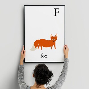 Red Fox Alphabet Print. Cute Animals Prints for Kids Room. Toddler Room ...