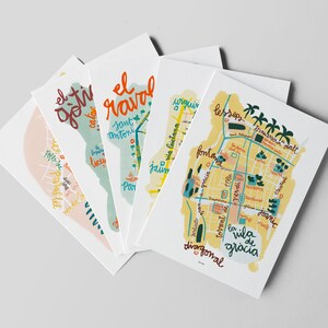 Barcelona Set of 5 Neighborhood Maps. El Raval, El Born, Vila De Gràcia ...