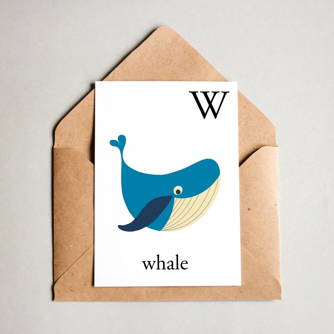 Whale Postcard Capital Letters for Kids Room Decor. Animal - Etsy Canada