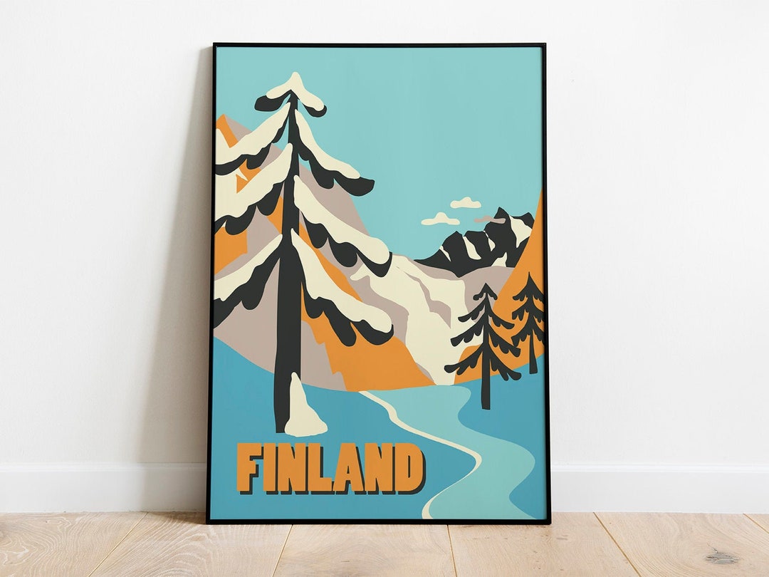 FINLAND SCANDINAVIA PRINT. Travel Poster. Wall Art. Finland - Etsy