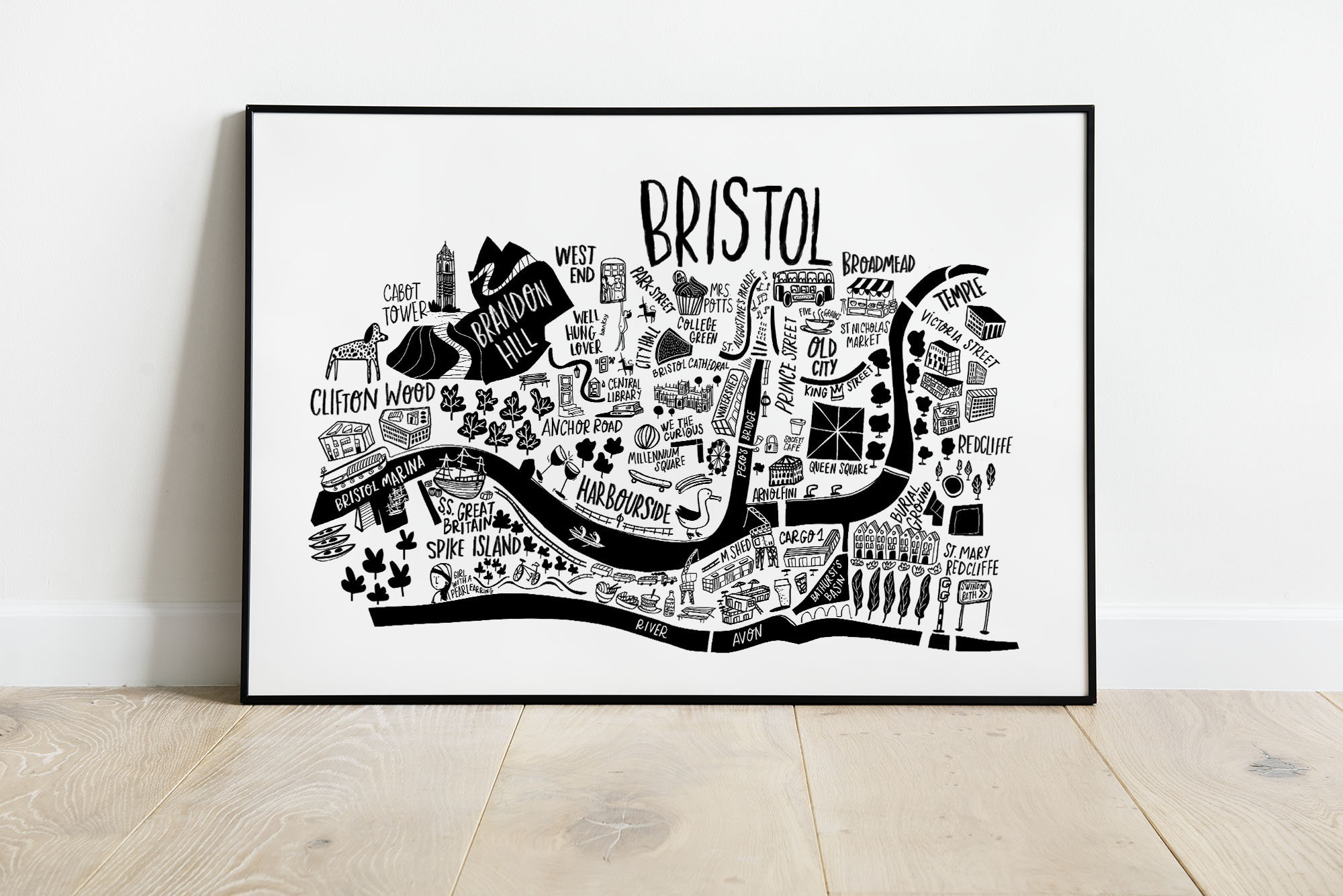 Brooklyn Map New York State. Hand Lettered Style for All the - Etsy