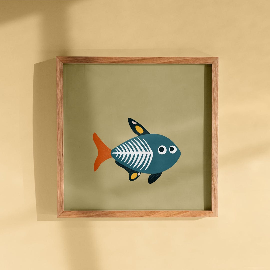 X-ray Fish Art Print: Underwater Kids Room Decor - Etsy