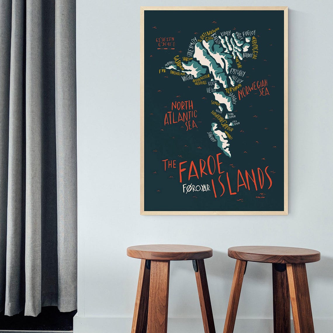 Faroe Islands Map Print: Illustrated Faroese Travel Art - Etsy