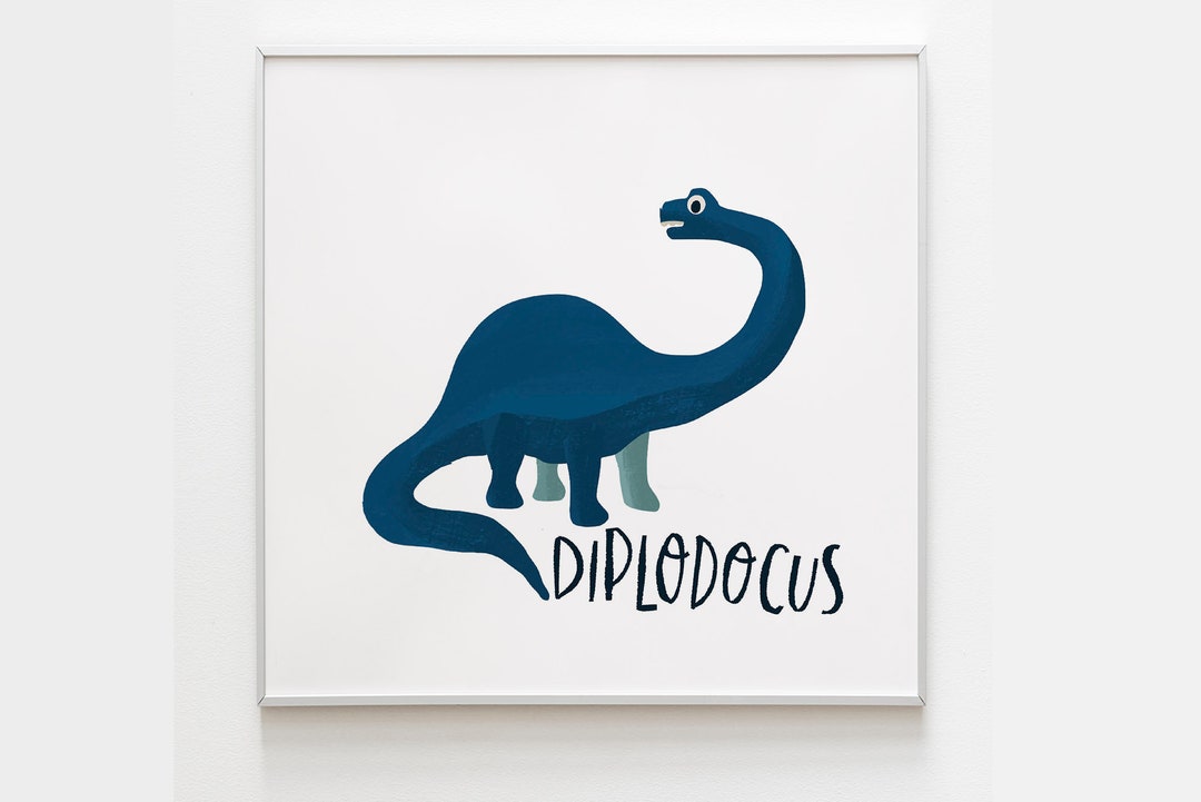 Diplodocus Small Print for Kids Room Wall Decor and Homeschool ...