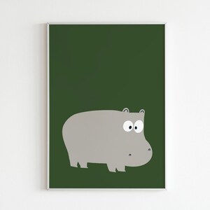 HIPPO Poster for Kids Room Decor Printed in Sustainable Paper. Children ...
