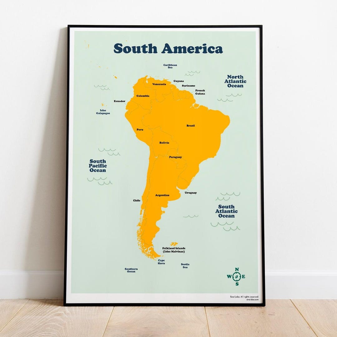 Printable South America Map for Kids Homeschool Learning Latin America ...