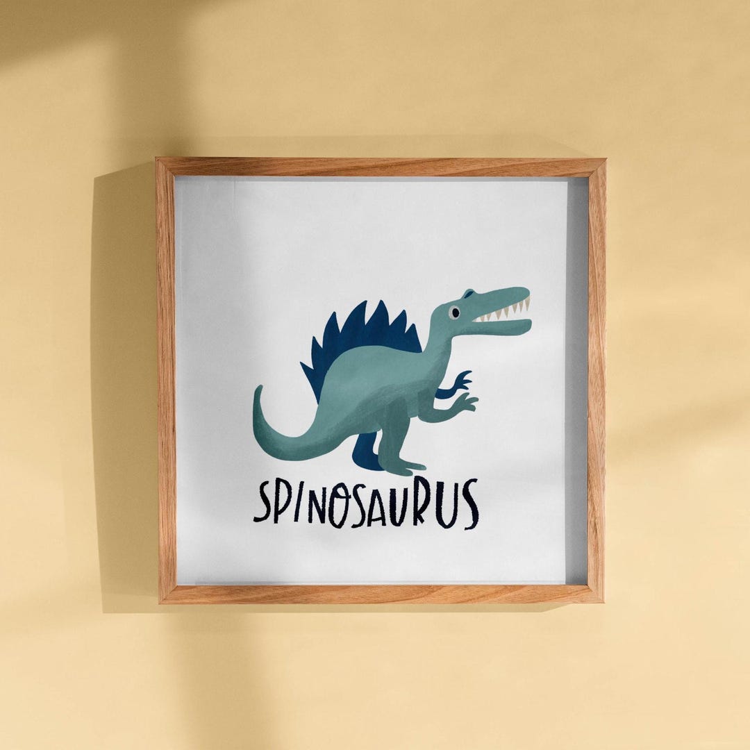 Spinosaurus Dinosaur Print for Kids Room | Fun Dino Wall Art for ...