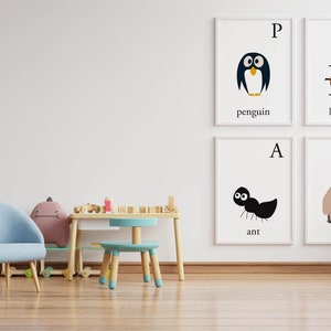 Red Fox Alphabet Print. Cute Animals Prints for Kids Room. Toddler Room ...