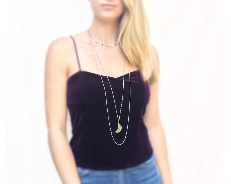 Extra Long Silver Crimped Chain Necklace 42 Inches Layered - Etsy