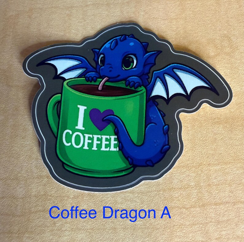 Book Dragon Sticker | Choose From 10 Fantasy Designs | Vinyl Decal for ...