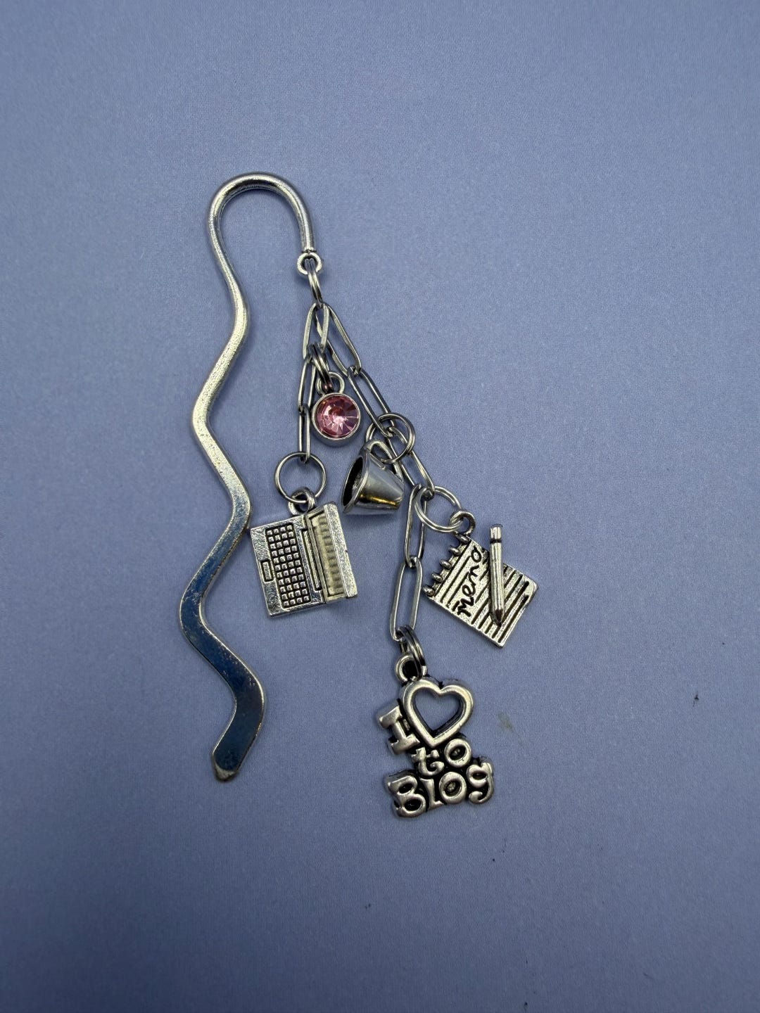 Blogger Writer Bookmark | Notebook Laptop Coffee Charm Chain | Reading ...
