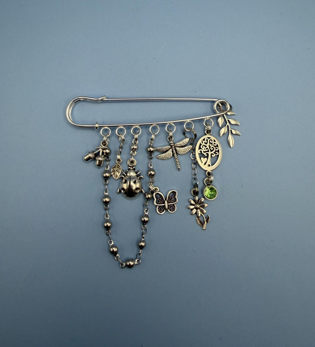 Woodland Garden Kilt Pin | Ladybug Butterfly Dragonfly Trees | One of a ...