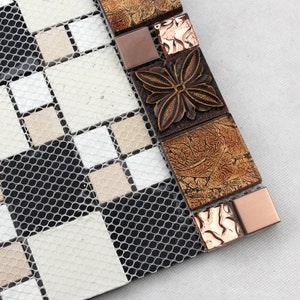 Rose Gold Mosaic Tile, Metal & Glass Petal Pattern Backsplash - Etsy