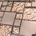Rose Gold Backsplash Tile Bling Metal and Glass Mosaic Shiny Stainless ...