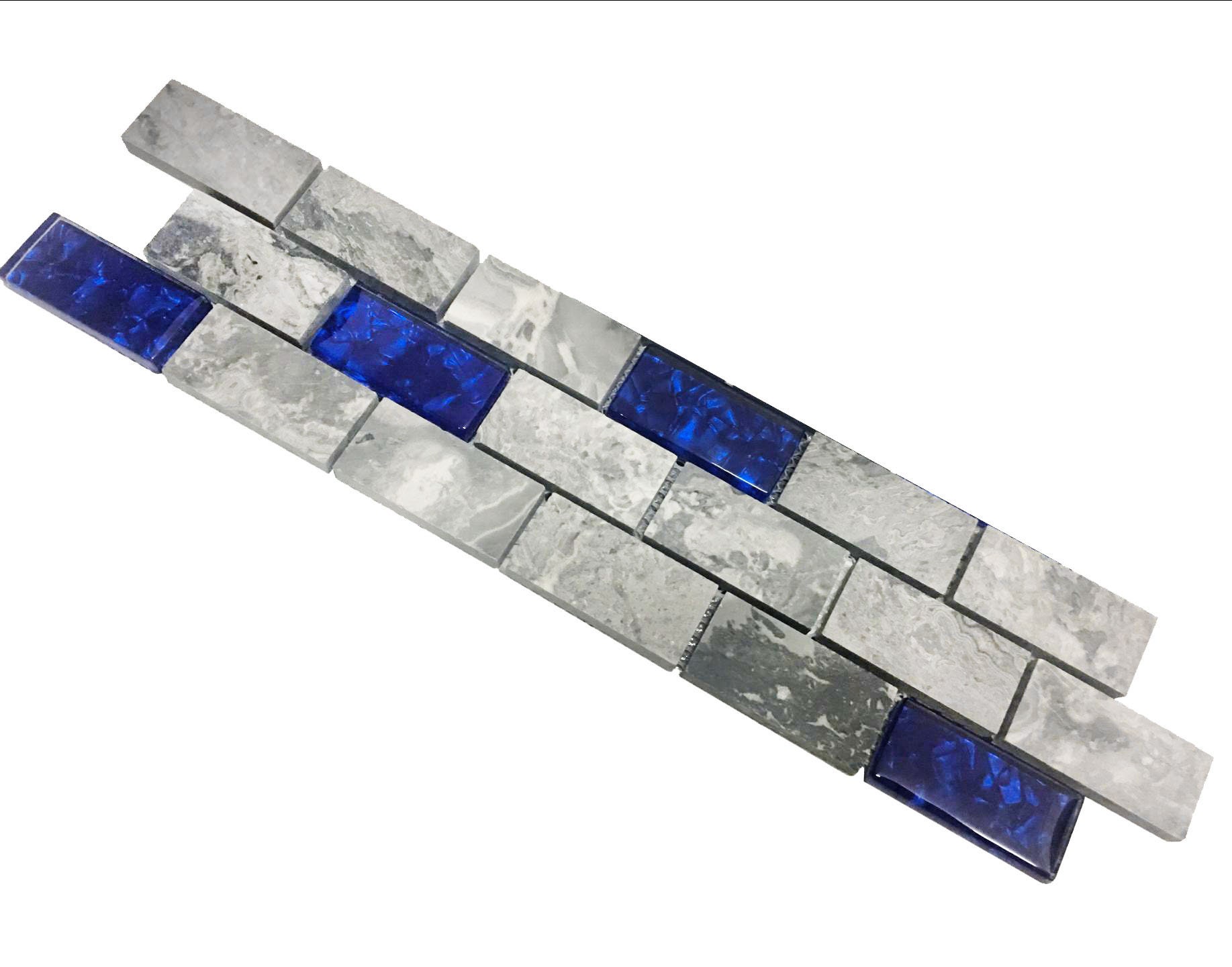 Glass Stone Mosaic 1x2 Marble Subway Tile, Modern Kitchen Backsplash ...