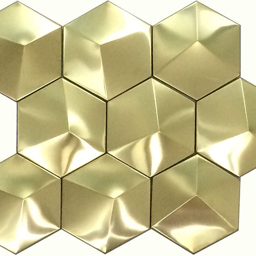 Gold Stainless Steel Accent Tile - Etsy