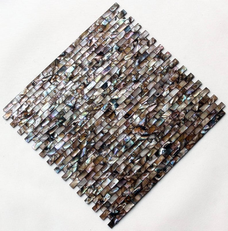Mother of Pearl Backsplash Tile Iridescent Seashell Mosaic Subway ...
