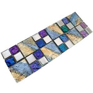 Multicolor Glass Tile Glossy Mosaic Art Kitchen Backsplash, Bathroom ...