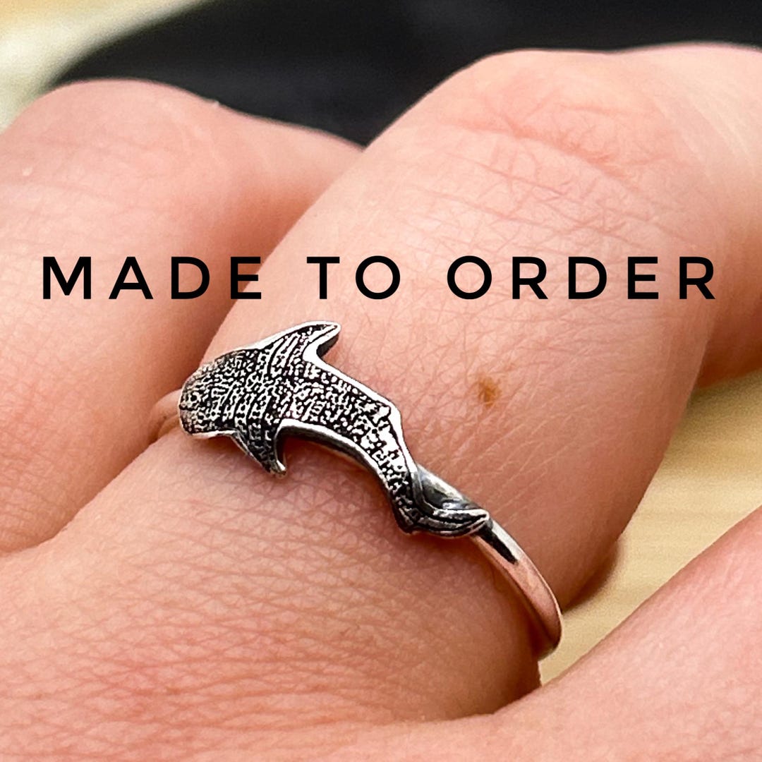 Made to Order | Sterling Silver Whale Shark Ring | Handmade | Thumb ...