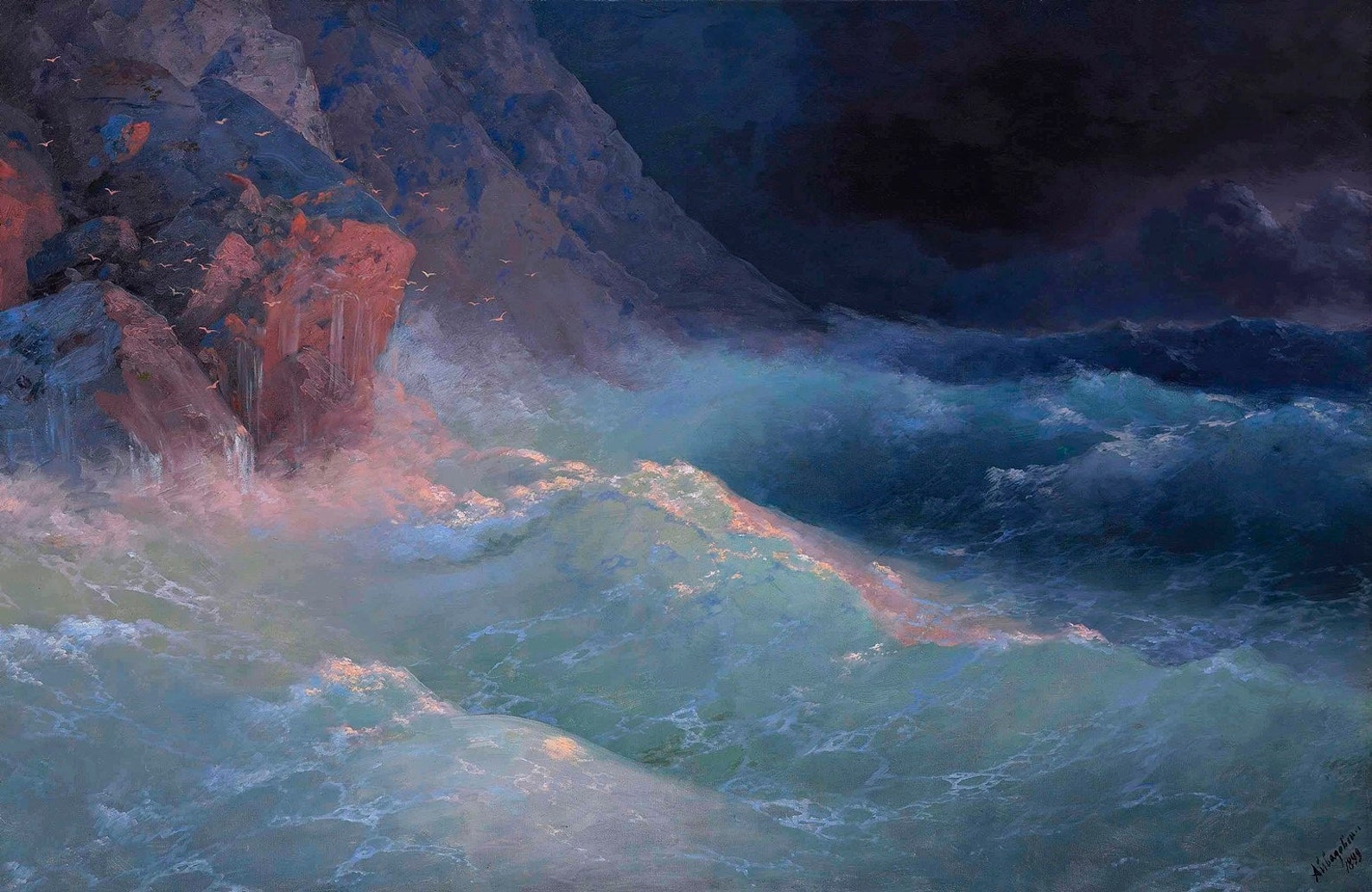 Storm on the Black Sea Painting by Ivan Aivazovsky Art - Etsy