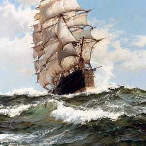 The Oberon Painting by Montague Dawson Reproduction - Etsy