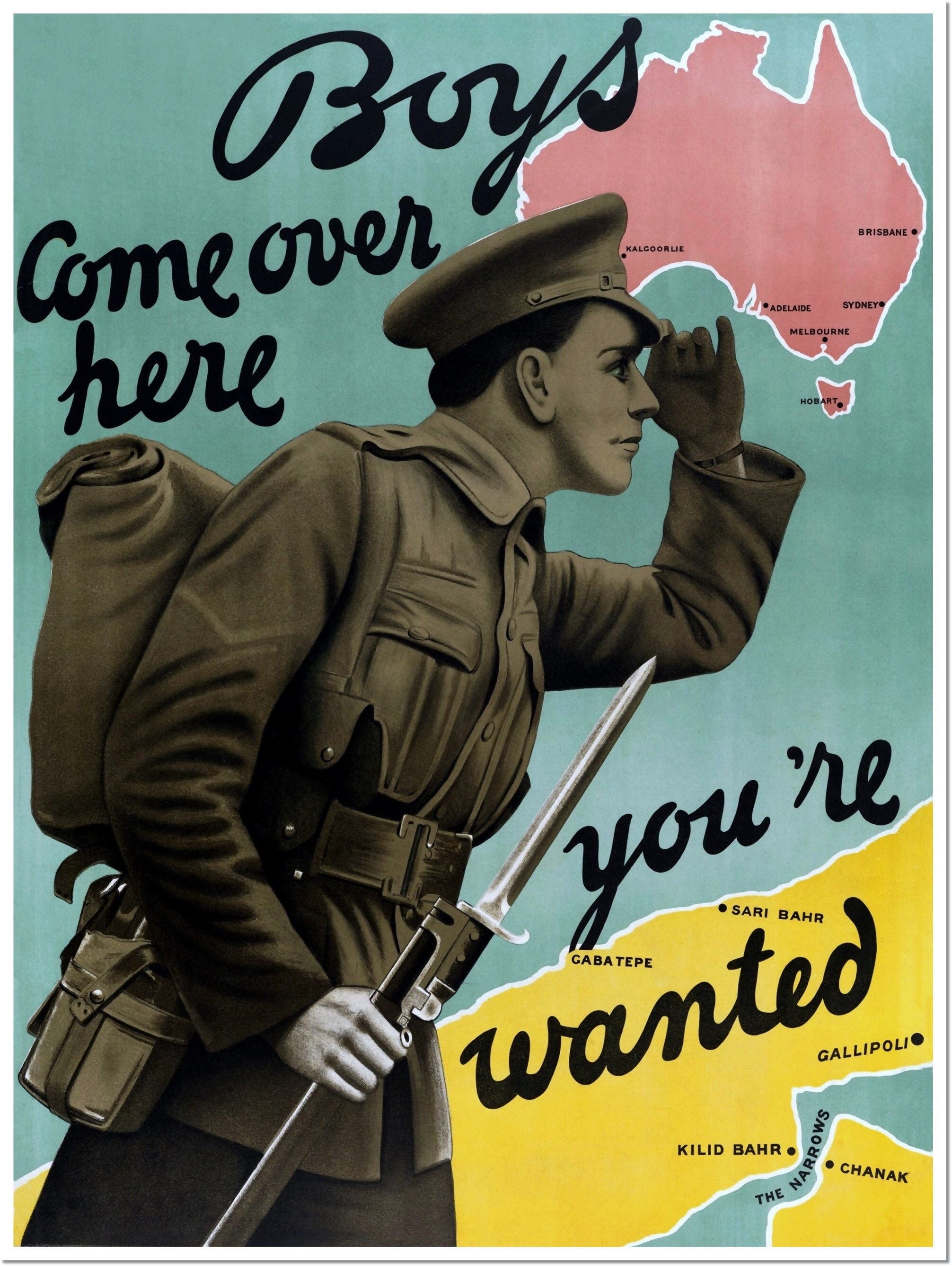 World War I Recruiting Australia Poster Reproduction | Etsy