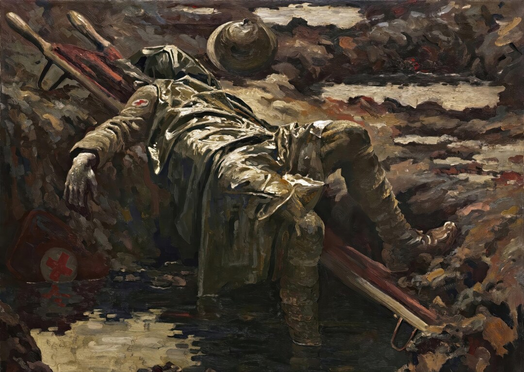 Gilbert Rogers Dead Stretcher Bearer Painting Reproduction – Giclee ...