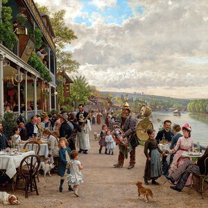 The Sunday in Bas-meudon Painting by Marie-francois Firmin-girard ...