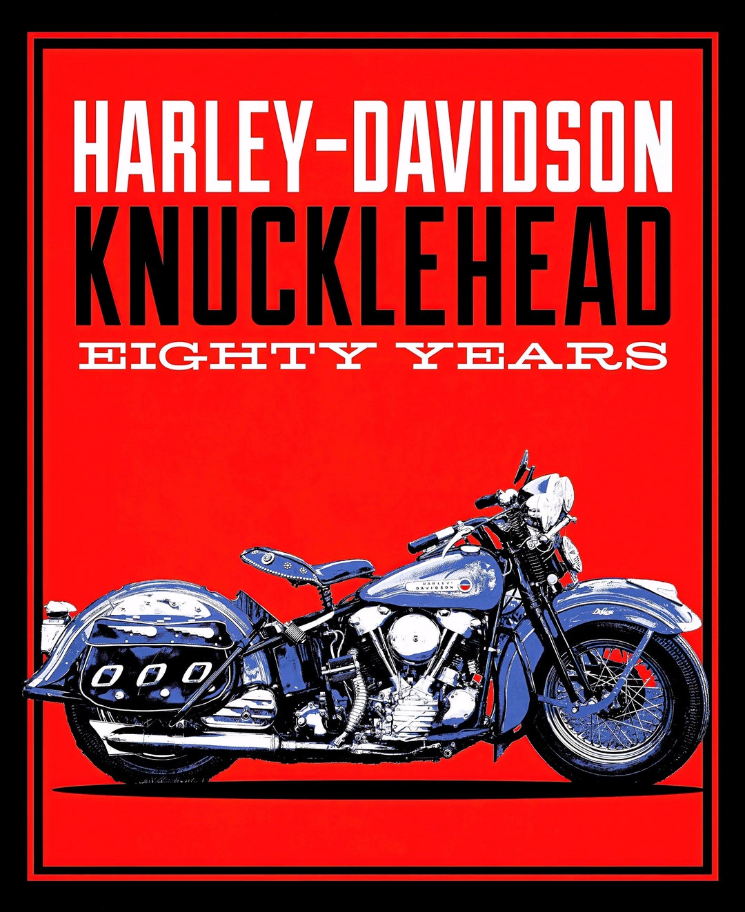 Harley Davidson Knucklehead Motorcycle American Brand Poster ...