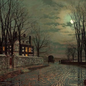 Moonlight After a Rain Painting by John Atkinson Grimshaw Reproduction ...