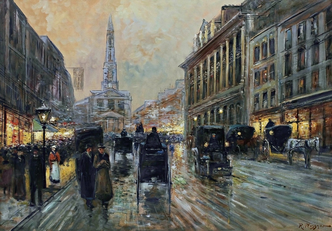 Oxford Street, London Painting by Rudolf Plessner Reproduction - Etsy