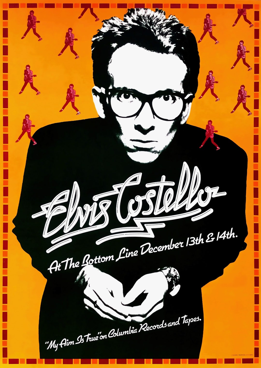 Elvis Costello Bottom Line Concert Poster Vintage Music Poster ...