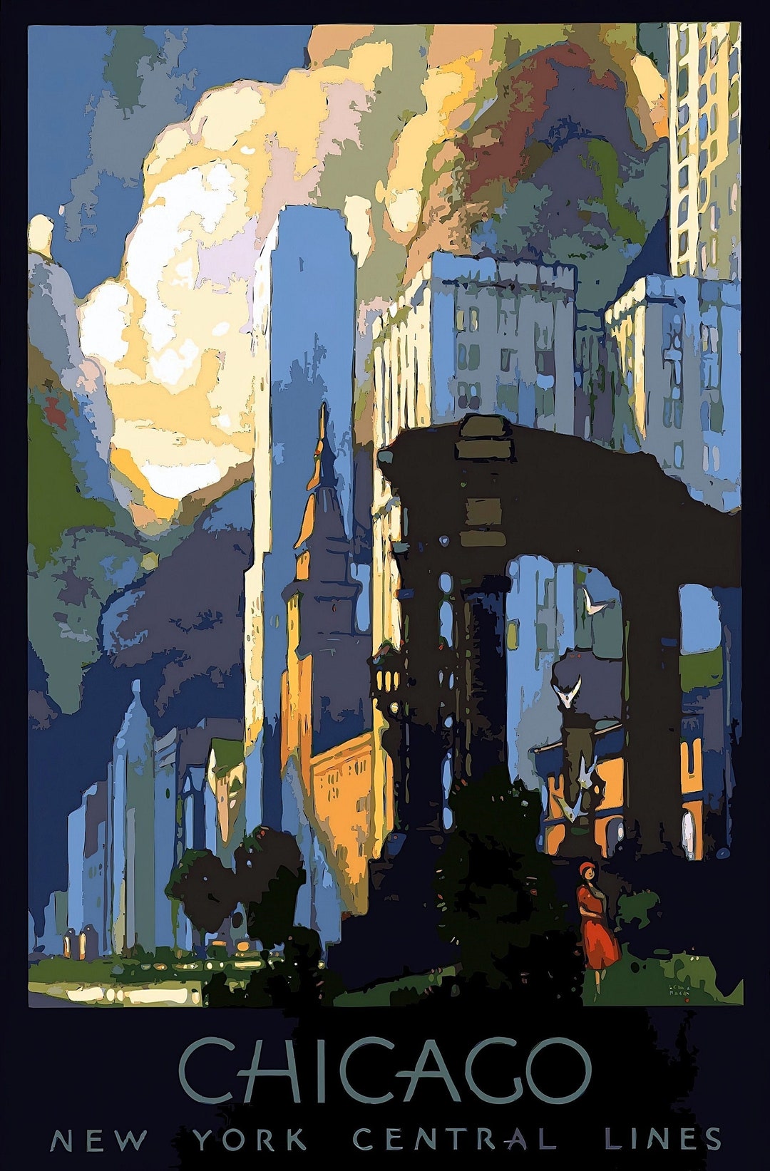 Chicago New York Central Lines Railroad Poster Reproduction - Etsy