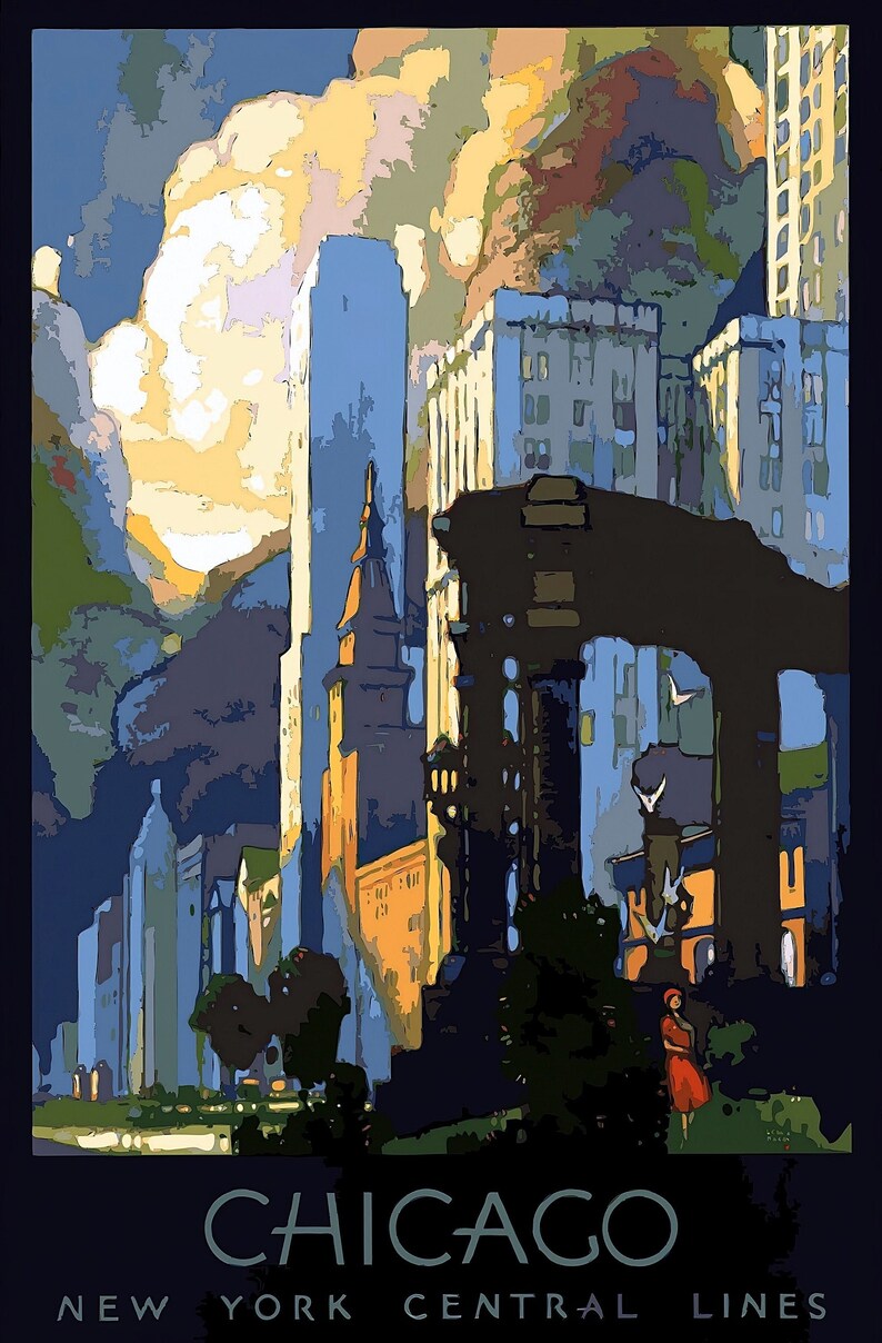 Chicago New York Central Lines Railroad Poster Reproduction - Etsy