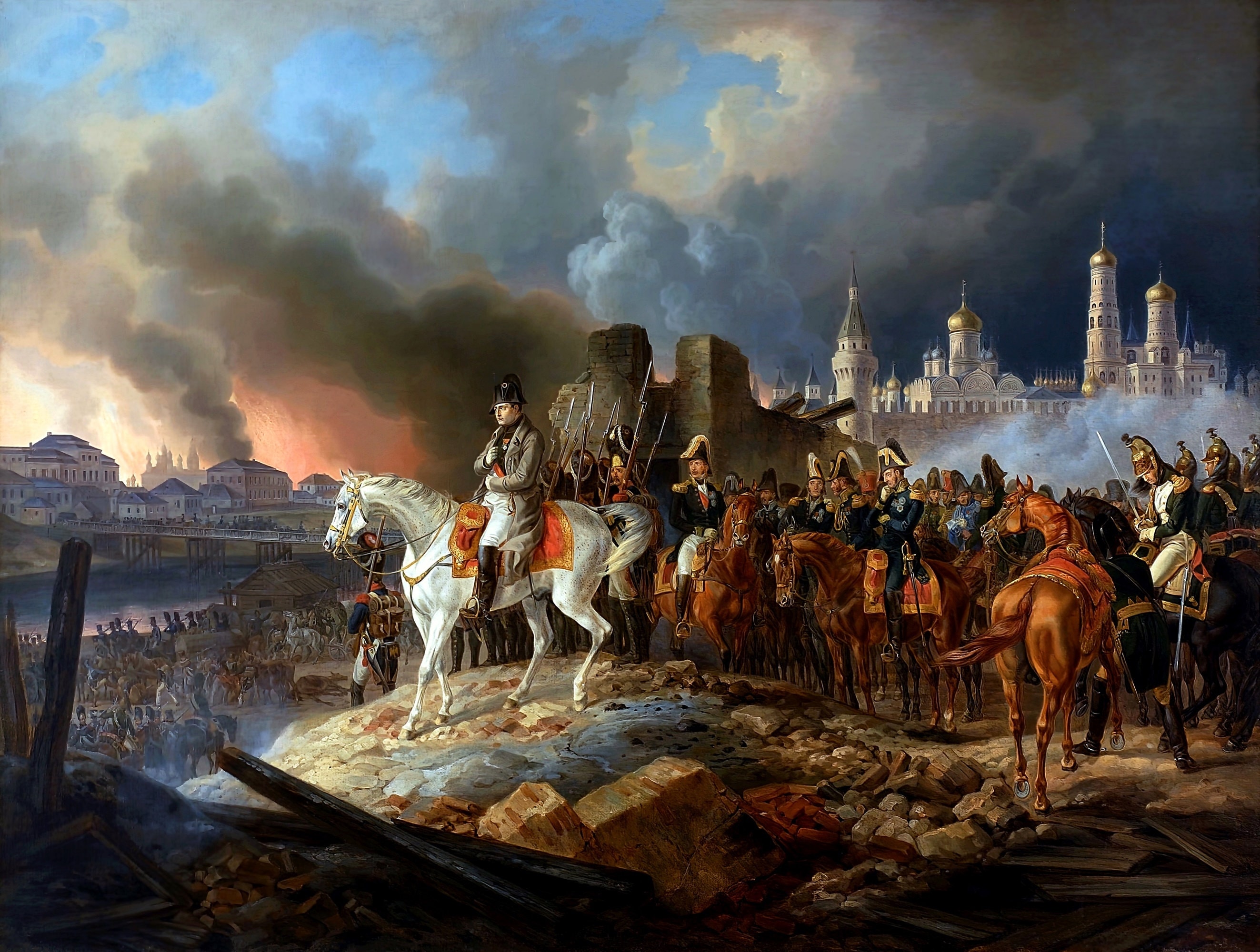 Napoleon in Burning Moscow Painting by Adam Albrecht Art - Etsy