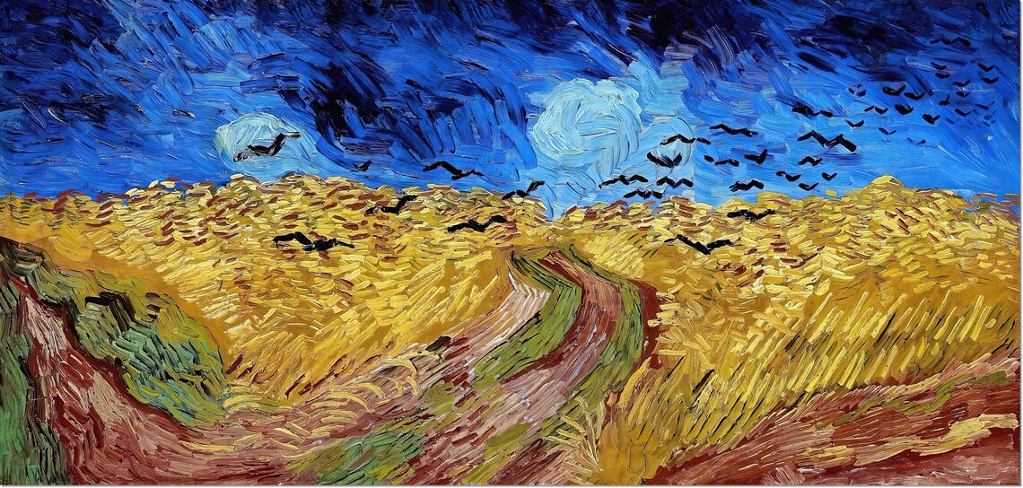 Stretched Canvas Wheatfield With Crows Painting by Vincent - Etsy