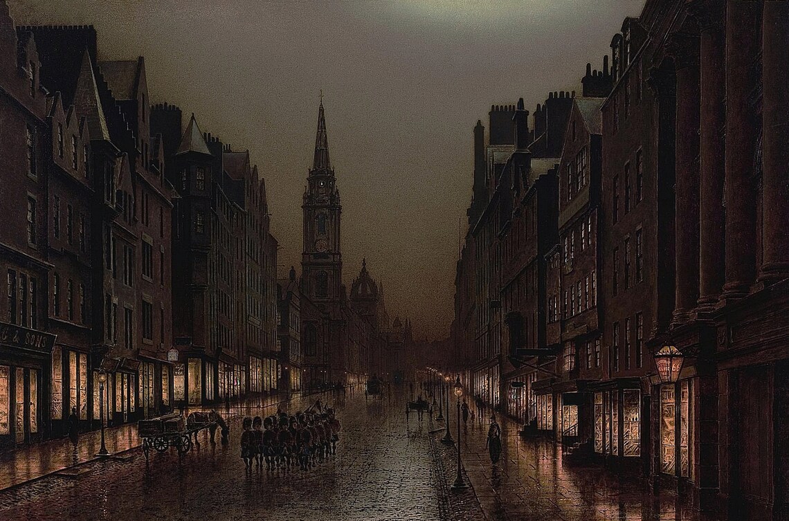 The Royal Mile Edinburgh Scotland Painting by Louis Hubbard - Etsy
