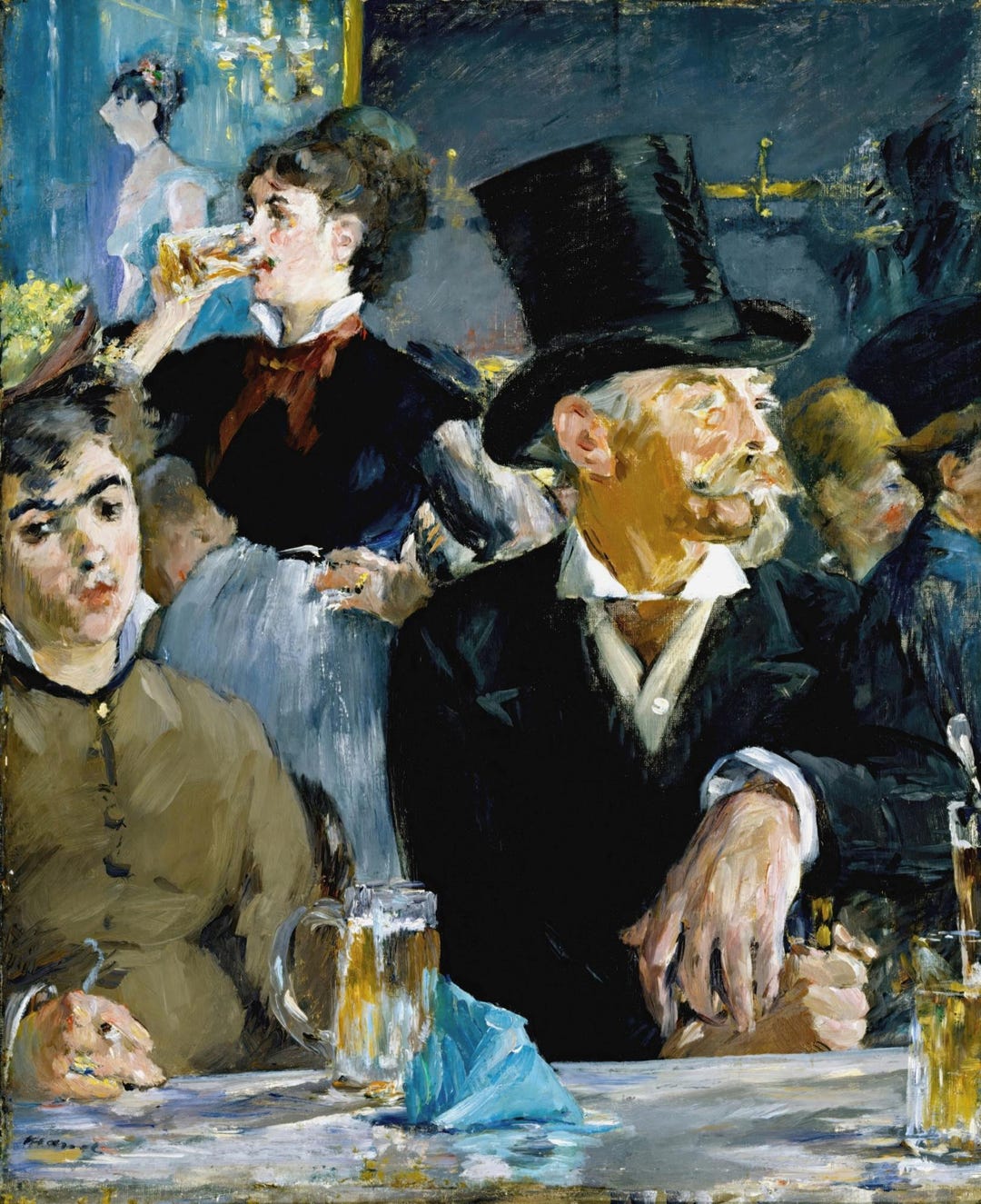 At the Cafe Painting by Edouard Manet Art Reproduction - Canvas, Paper ...