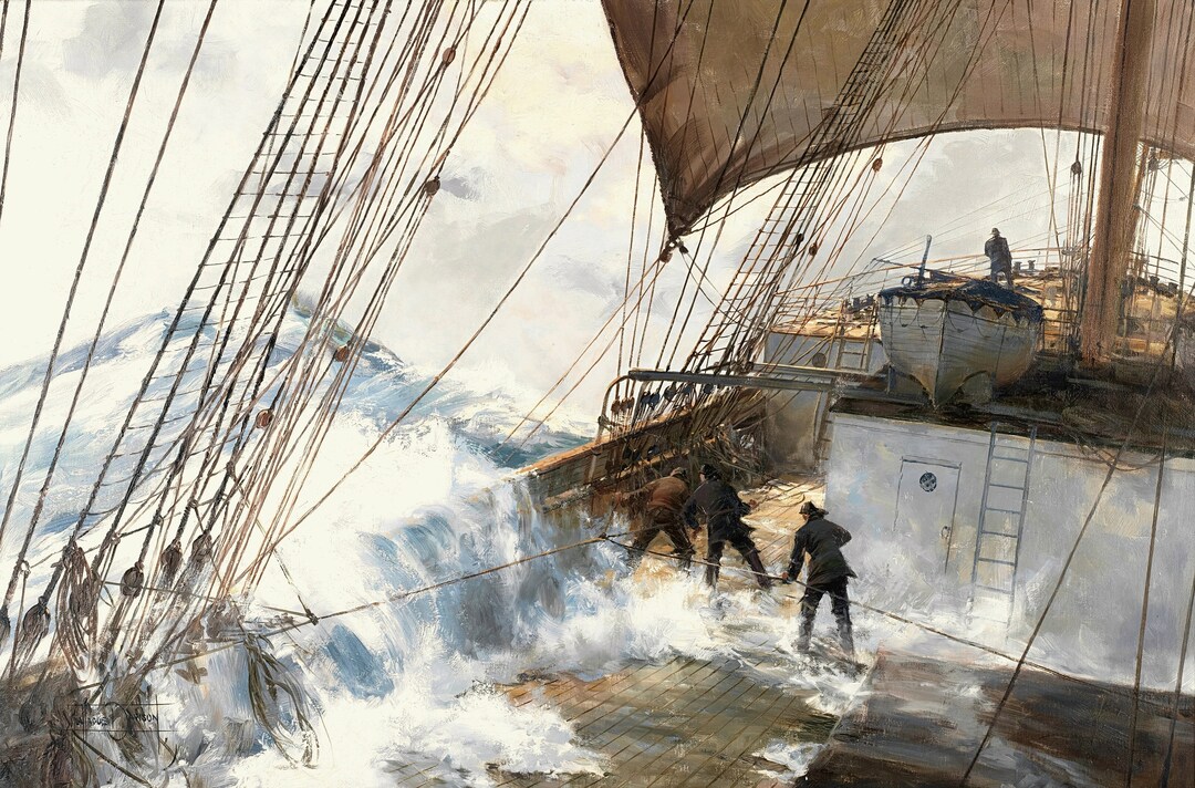 On the High Seas Painting by Montague Dawson Reproduction - Etsy