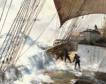 Clipper Ship on the High Seas Painting by Montague Dawson Print Poster ...