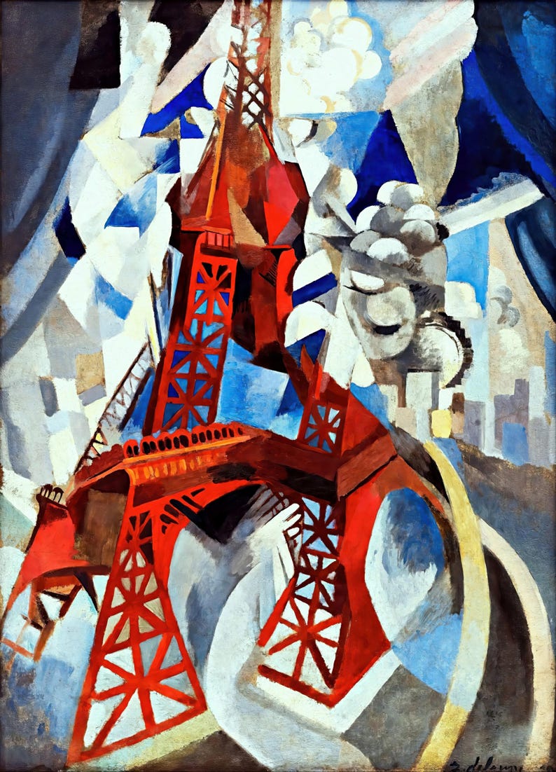 Robert Delaunay Red Eiffel Tower Painting Reproduction – Giclee Canvas ...
