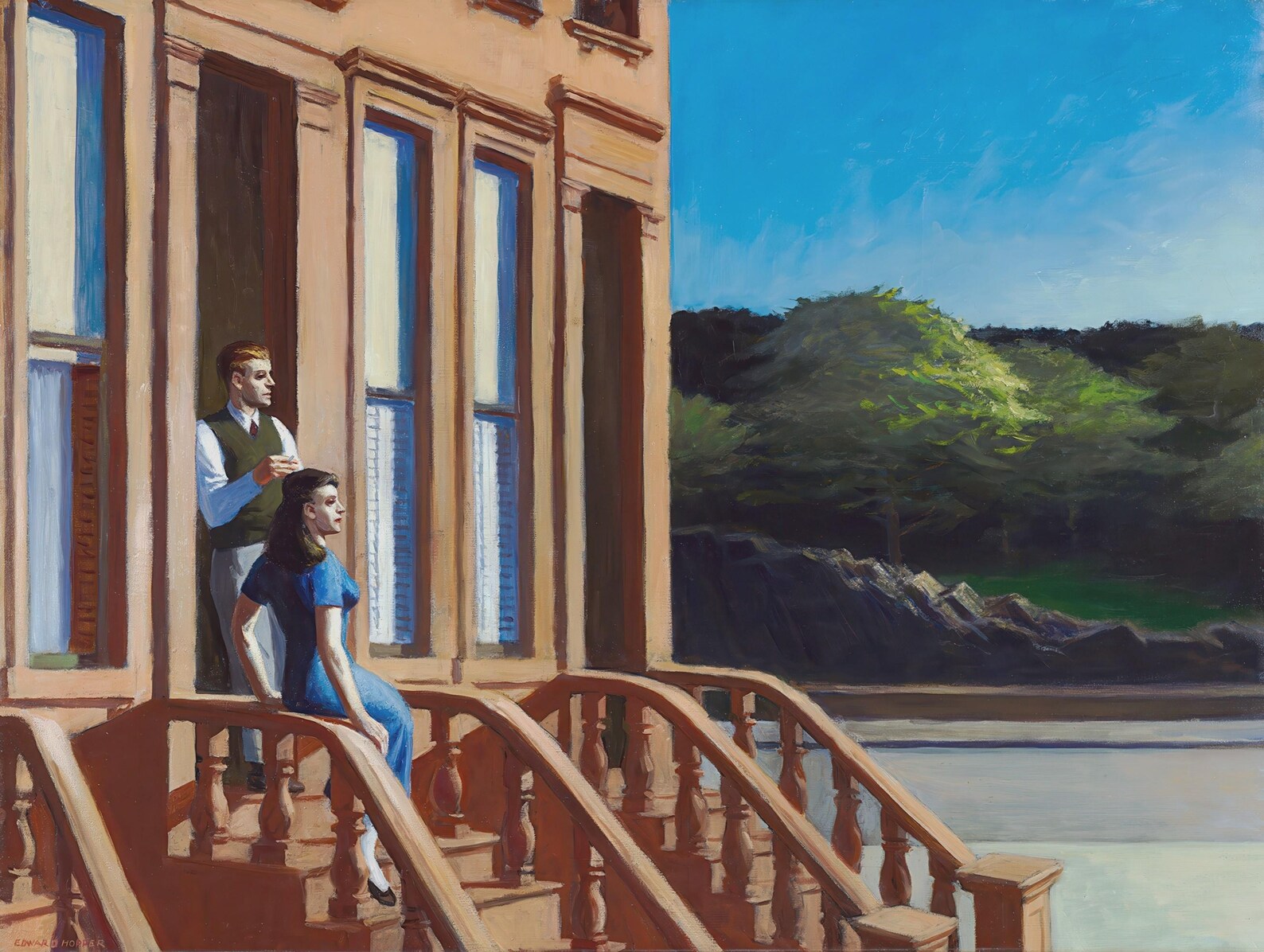 Edward Hopper Sunlight on Brownstone Painting Reproduction – Giclee ...