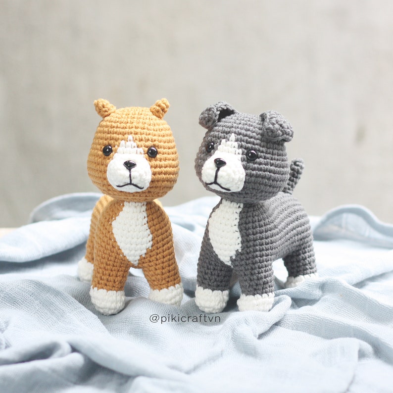 Ryan the Pitbull Dog Amigurumi Crochet Pattern PDF. Puppy Dog - Etsy