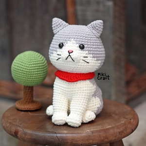 Amigurumi Bicolor Cat Crochet Pattern: Standing & Sitting (PDF Pattern ...