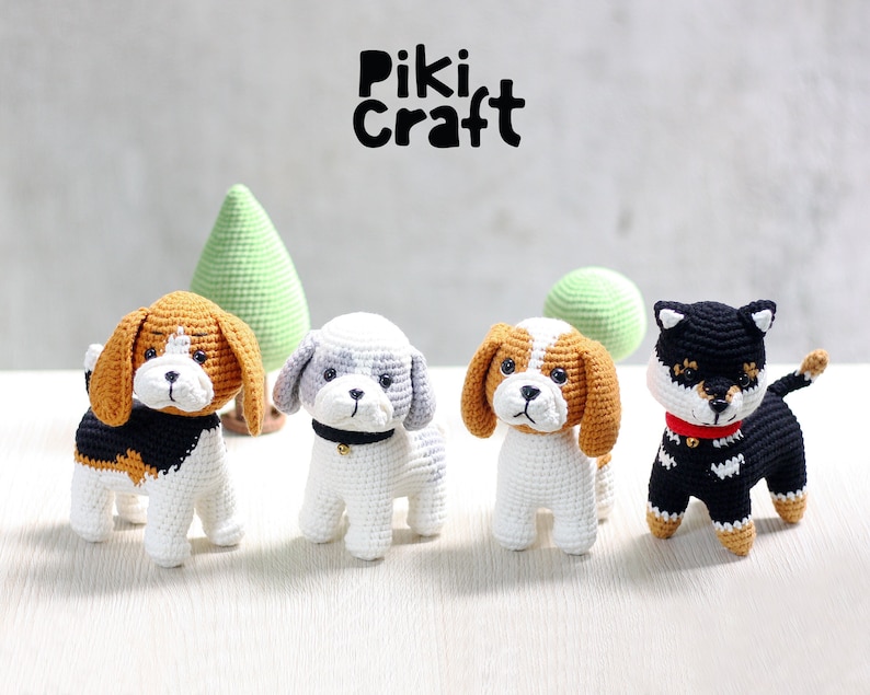 Amigurumi Crochet Dog Pattern Bundle: Beagle, Shih Tzu, Cavalier, Shiba ...