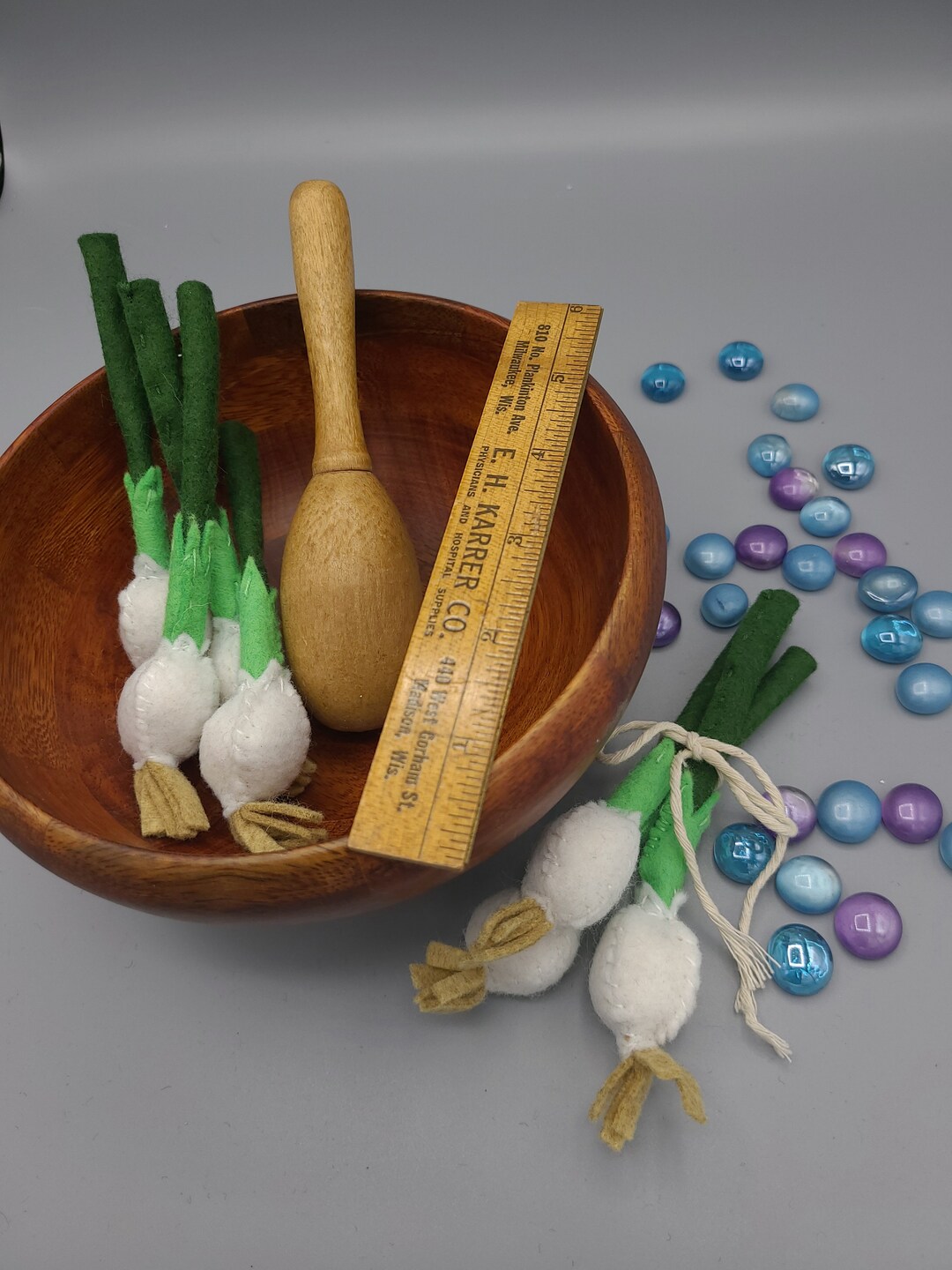 All Natural Wool Felt Food - Spring Green Onion - Vegetable - Pretend ...